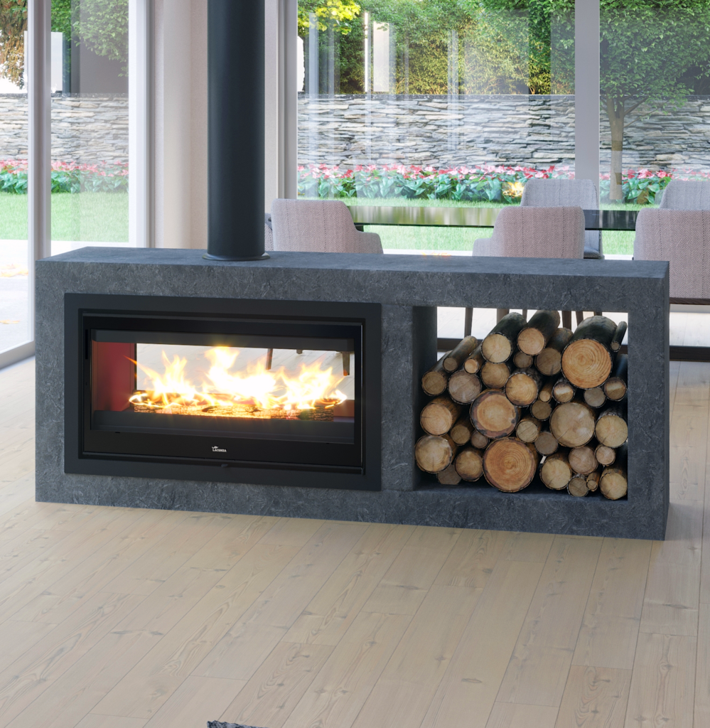 Lacunza Nickel 1000 Double Sided Inbuilt Wood Heater - Pivot Stove ...